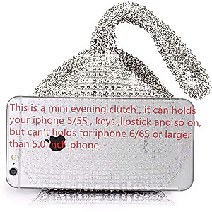 Politesse & Romance Triangle Luxury Full Rhinestones Fashion Evening Clutch Bag Party Prom Wedding Purse-Best Gife for Women, Silver
