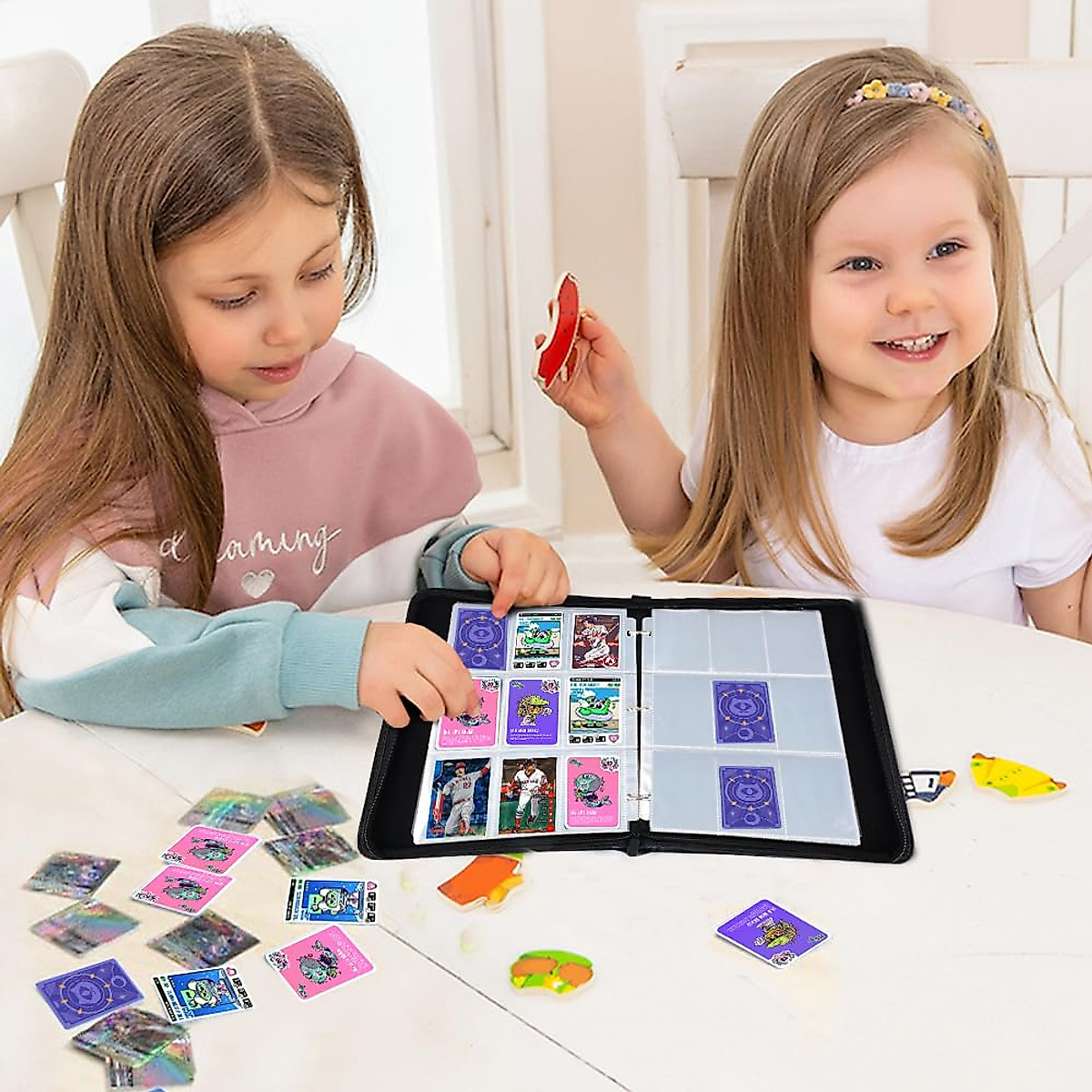 Trading Card Binder 9 Pocket, FOME Portable Card Binder Trading Card Holder with 900 Cards and 50 Removable Sleeves, Binder Photo Album Suitable for Yugioh MTG TCG Game Cards, Sports Cards