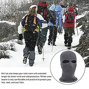 3 Colors New 3 Hole Full Face Cover Helmet Warm Soft Motorcycle Helmet Winter Knit Hat Ski Neck Gaiter Army Tactical Neck Gaiter Full Face Cap,Set2