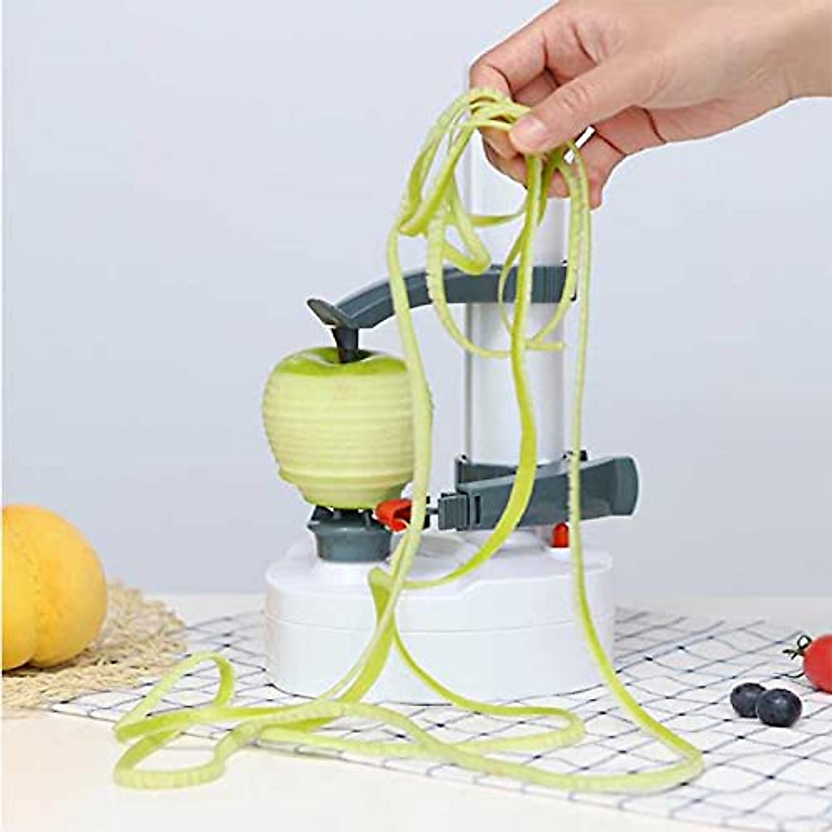 SERBESTVE potato peeler-fruit and vegetable peeling tool for kitchen-automatic rotating apple peeler-with adapter (Green)