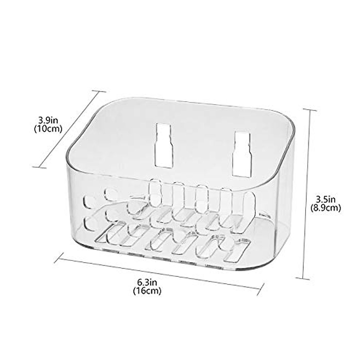 BKDFD Shower Shelf, Clear Bathroom Plastic no Drilling Wall Hanging Organizer Storage Shelves with Strong Suction Cup