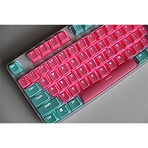 87/104 Keys Miami Doubleshot PBT Backlit Translucent Keycap Key caps ANSI/ISO Layout OEM Profile for 60%/87 TKL/104/108 Cherry MX Mechanical Gaming Keyboard (104 Keys)