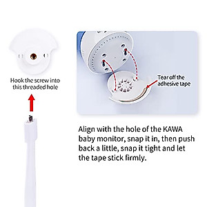 KAWA Baby Monitor Mount, Universal Baby Monitor Mount for Crib, Flexible Baby Monitor Holder, Compatible for All 1/4 Triple Hole Baby Monitor Camera, Without Tools or Wall Damage - White