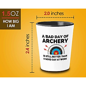 Archery Shot Glass 1.5oz - A bad day of archery - Archery Shot Trainer Crossbow Compound Bow Hunting Arrow