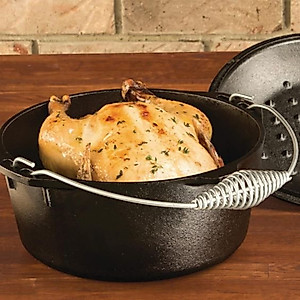 Cast Iron 12" / 8 Quart Seasoned Camp Dutch Oven - Pre-Seasoned Cast Iron Pot with Lid for Cooking and Baking Outdoor, Indoor, Camping - Dutch Ovens