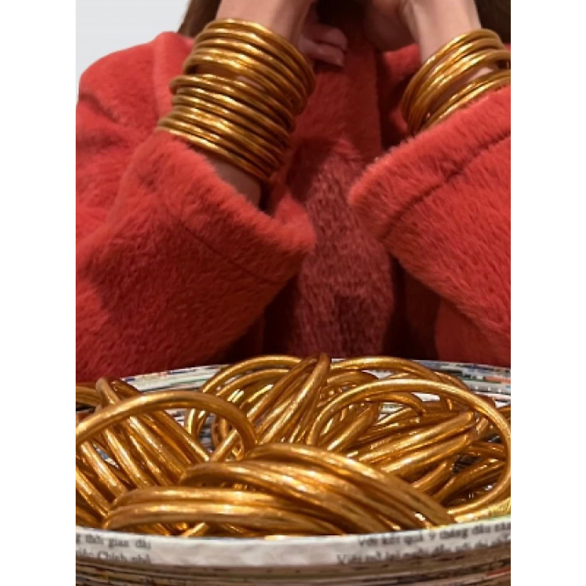 EMME Bangles EVERYDAY RAIN OR SHINE BRACELETS THAI - 3 Piece Set (Rose Gold, Medium)