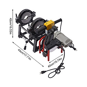 Pipe Butt Fusion Welder 2 Clamps 2.48-7.87'' Hand-Push Pipe Welder Pipe Welder Tube Butt Fusion Machine Hot Melt Solder for PE PP PB PVDF HDPE PVC (63-200)