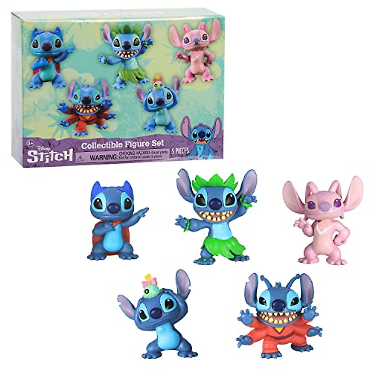 Disney’s Lilo & Stitch Collectible Stitch Figure Set, 5-pieces, by Just Play , Blue
