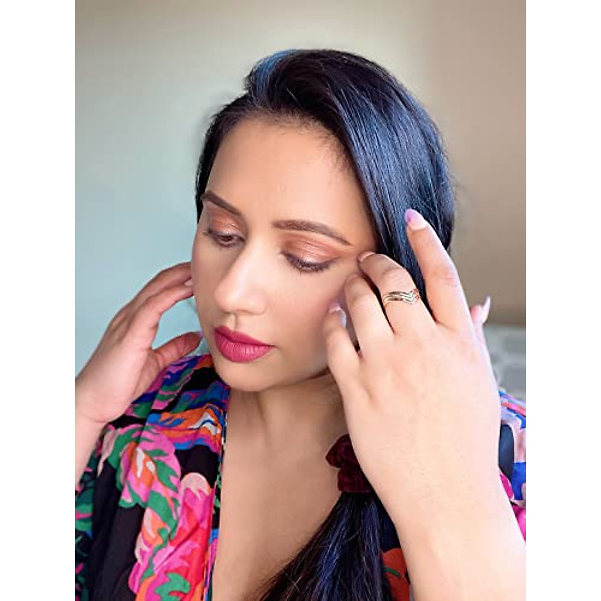 TOE RINGS & THINGS Triple Chevron Gold and Sterling Finger or Thumb Ring | Unisex Sizes 5-12 (11)