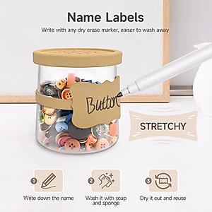 Sophico Oui Yogurt Jar Lids Silicone, 12 Pack Leak Proof Covers Fit For 5oz Yoplait Glass Jars with Silicone Reusable Bottle Labels, Airtight, Dishwasher Safe & BPA Free (Container Not Included)