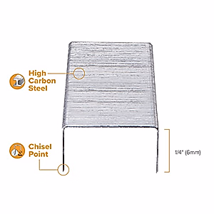 Bostitch Standard Staples, 1/4" Length,Full Strip Staples, 5000 Per Box, 8-Pack