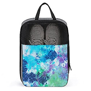 Frcavbin Watercolor Tie Dye Travel Shoe Bag Shoes Carrier with Handle and Zipper Foldable Shoe Puches Organizer for Home storage School starts