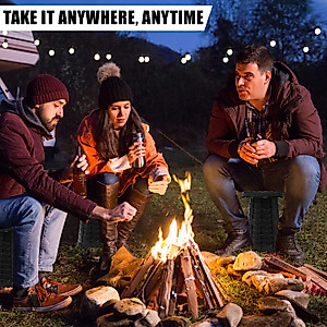 Magic Vision LLC Portable Folding Stool Lightweight Telescopic Stool for Adults with Load Capacity 400 LB Retractable Plastic Shrinkable Seat for Camping Fishing BBQ Outdoors Indoors Kitchen. (Black)