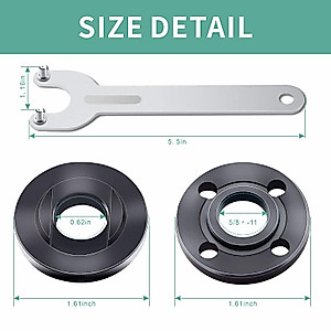 Fyjbnh 9PCS Angle Grinder Nut Angle Grinder Wrench Kit 5/8-11 Flange Metal Lock Nut for Compatible with Dewalt Milwaukee Makita193465-4 Metabo Bosch 4.5" 5" Grinder Parts