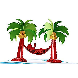 iGifts And Cards Funny Woman Relaxes on Beach 3D Pop Up Greeting Card – Happy Birthday Card For Her, Wife, Cute Tropical Sunshine Vacation, Congratulations On Your Retirement, 6" X 8"
