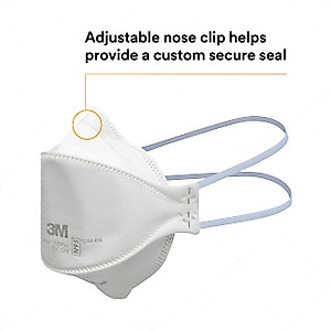 3M Aura Particulate Respirator 9205+, N95, Pack of 440 Disposable Respirators, Individually Wrapped, 3 Panel Flat Fold Design Allows for Facial Movements, Comfortable, NIOSH Approved