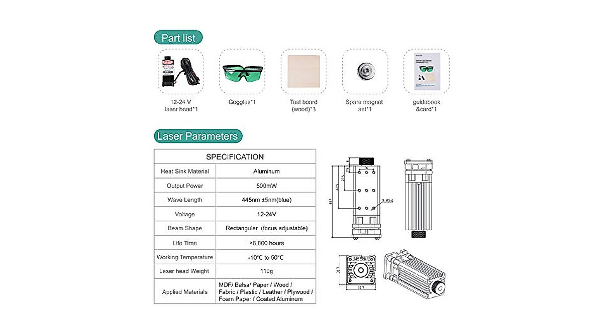 Sovol 3D 500mW Laser Module for Engraving & Cutting | Compatible with ...