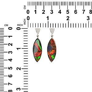 Starborn Ammolite and Sterling Silver Marquise Shape Pendant