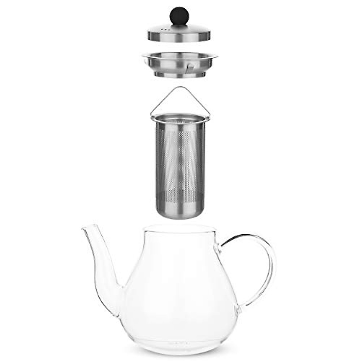 BTaT - Glass Teapot with Removable Infuser (32oz, 1000ml) Stovetop Safe Tea Kettle, Blooming and Loose Leaf Tea Maker Set, Mother's Day Gift