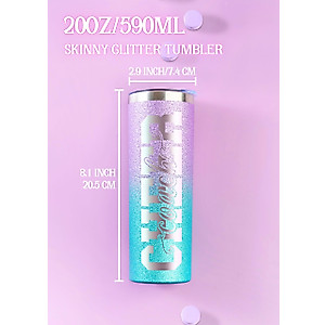 Onebttl Cheer Coach Gifts - 20oz/590ml Stainless Steel Skinny Insulated Tumbler With Straw, Lid - Gift for Cheerleading or Cheerleader Coach, Women, Her, Female