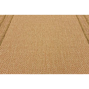Unique Loom Outdoor Border Collection Area Rug - Multi Border (7' 1" x 10' Rectangle, Tan/ Light Brown)