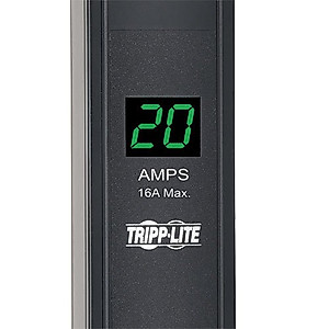 Tripp Lite Metered PDU, 20A, 14 Outlets (5-15/20R), 120V, L5-20P/5-20P Adapter, 0U Vertical Rack-Mount Power, 36 in. (PDUMV20-36),Black