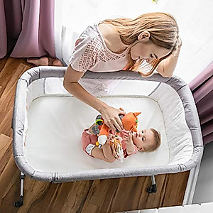 Papablic 2-in-1 Bonni Baby Bassinet & Bedside Sleeper, Grey
