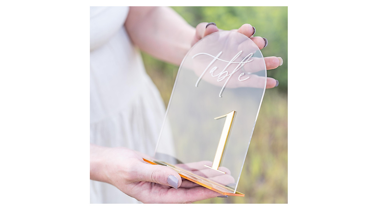 Elegant Gold Acrylic Wedding Table Numbers for Reception