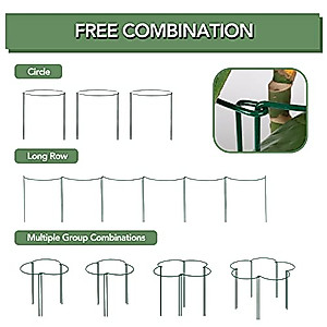 Joyhalo 12 Pack Plant Stakes for Outdoor Plants, 16 Inch Plant Support Stakes, Peony Supports for Outdoor Plants, Peony Cage with 15 Pcs Plant Labels, Flower Stakes Peonies Support Cages for Plants