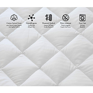 St. Regis Hotels Mattress Pad - Quilted Mattress Topper - Fits Mattresses Up to 18" - King (78" x 80" x 18")