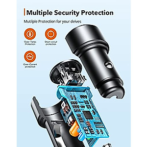 USB C Car Charger,THREEKEY 38W PD Car Charger Fast Charging, USB Type C Car Charger Adapter Cargador para Carro for iPhone 14 13 12 11,iPad Pro,Samsung Galaxy,LG,Google Pixel,Moto