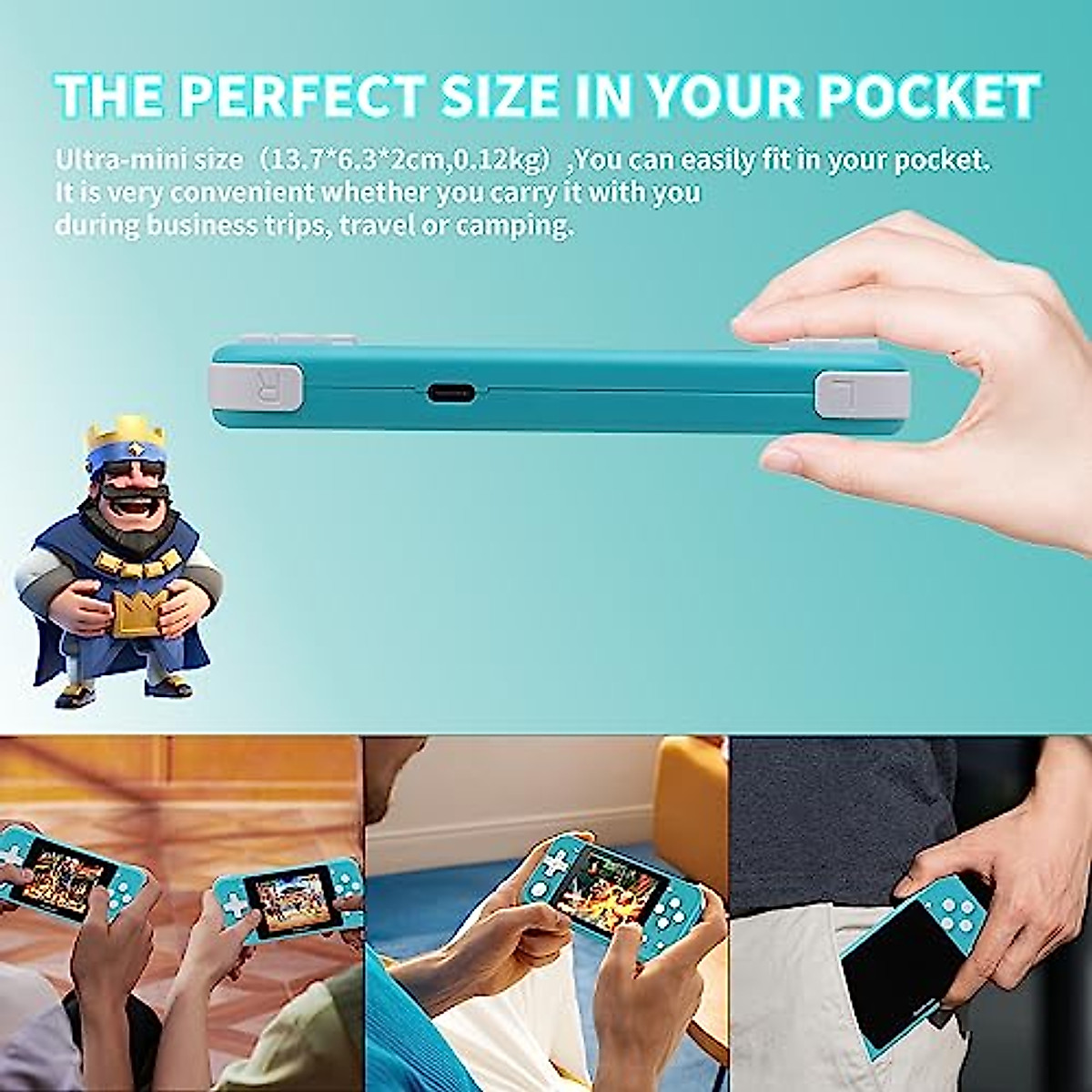 Handheld Game Console 3 inch IPS Screen with 64G TF Cards-Free Games, Mini Retro Open Source System Games Consoles, Compatible with 12 Simulators, Portable Pocket Hand Held Game Video Consoles (Blue)