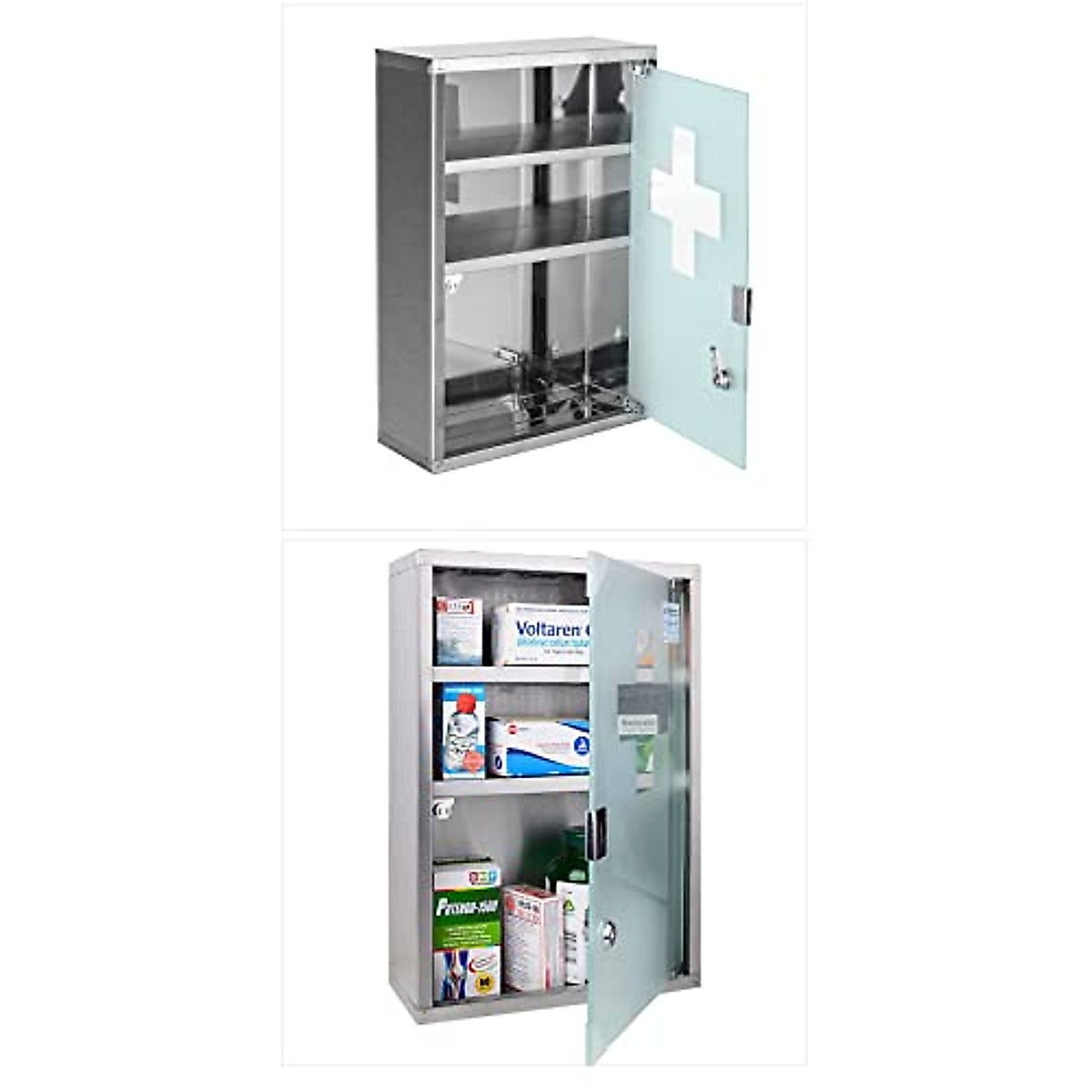 Wincere S1200 Moisture Resistance Steel Wall Mount Medicine Cabinet First Aid Storage Medical Organizer