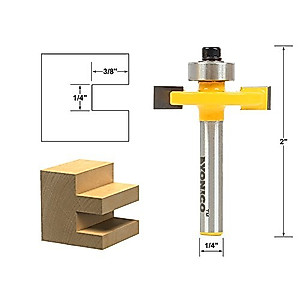 YONICO Slot Cutter Router Bit 1/4-Inch Height X 3/8-Inch Depth 1/4-Inch Shank 14184q