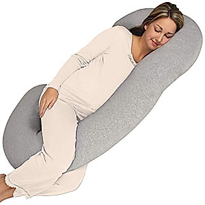 Leachco Snoogle Chic Jersey Total Body Pillow - Heather Gray, 1 Count (Pack of 1)