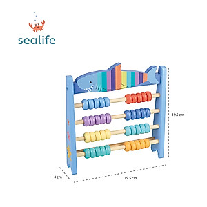 Orange Tree Toys Shark Wooden Abacus | Hand Painted Colorful Wooden Educational Puzzle Toy for Toddlers 3+, Sustainably Made, Perfect for Learning Math and Practicing Counting