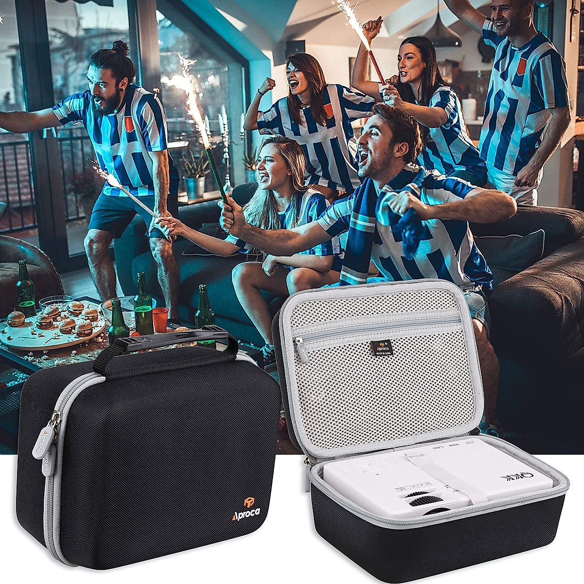 Aproca Hard Travel Storage Case for QKK Upgraded 6000Lumens Projector