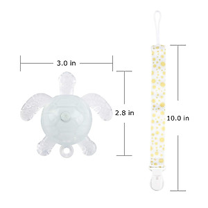 Eco Inspired Turtle Baby Teether Toy - Baby Teething Toys for 3M+ Food Grade Silicone Teether for Soothing Teething Baby Sore Gum Teethers for Babies with Teether Clip (Green)