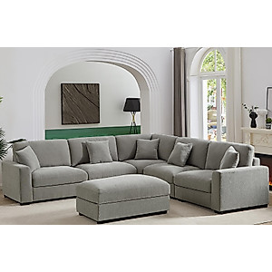 asunflower Deep Sectional Sofa Modular Large Couch for Living Room Apartment with Deep Seat 5 Seat L Shape Modern Chenille Couch with Chaise Oversized Sectionals