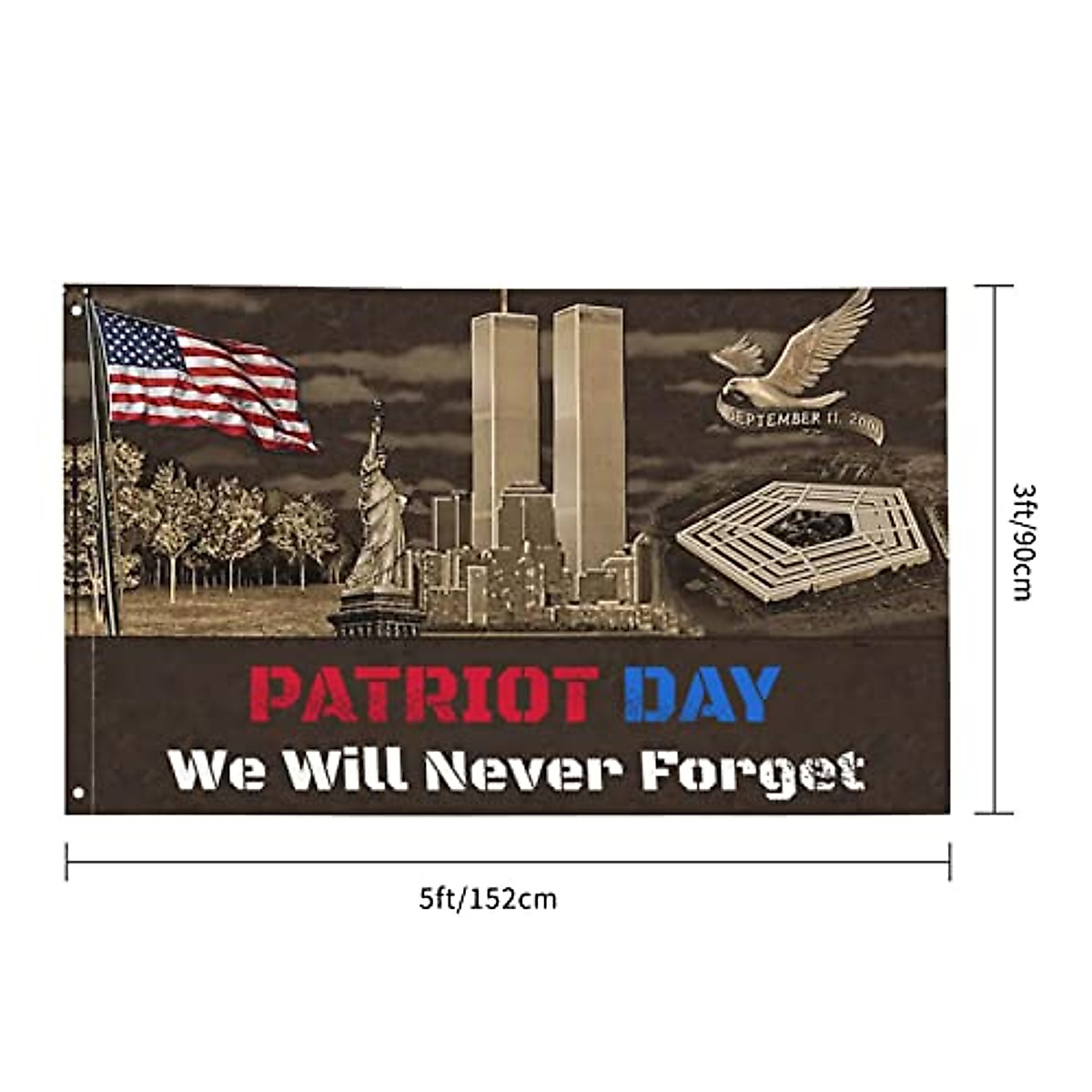 911 Patriot Day We Will Never Forget Flag We will Never Forget Flag Patriot Day Banner Honor And Remember Flag Indoor Outdoor Decor 3x5 Ft