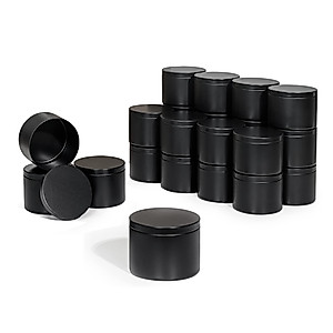Aroparc Candle Tins 8oz with Lids, 24 Pack Seamless Bulk Candle Containers for Candle Making Supplies Wholesale Empty Candle Jars - Black