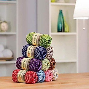 5 Skein (Pack) Total 8.8 Oz. Yarnart Begonia, 100% Mercerized Cotton, Each 1.76 Oz (50g) / 185 Yrds (169m), Fine Sport 2, Variegated Light Blue - 5355