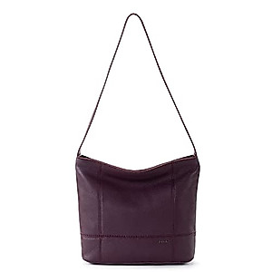 The Sak De Young Hobo Bag in Leather, Aubergine