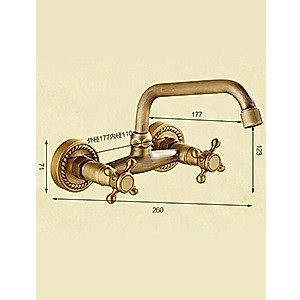 SJQKA-Faucet All copper antique wall, vegetable pots, faucets, rotary hot and cold water, laundry pool, mop, water tap