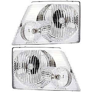 For Ford Explorer Headlights Lamps Set 2002 2003 2004 2005 Halogen Driver and Passenger Side