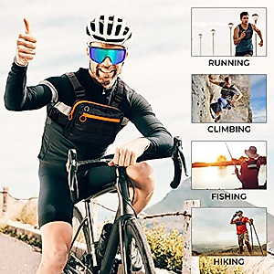 MJNUONE Outdoor Chest Bag For Men，Tactical Chest pack with Reflective, Lightweight Utility Chest Rig Bag with Extra Storage for Running Climb Cycling Hiking