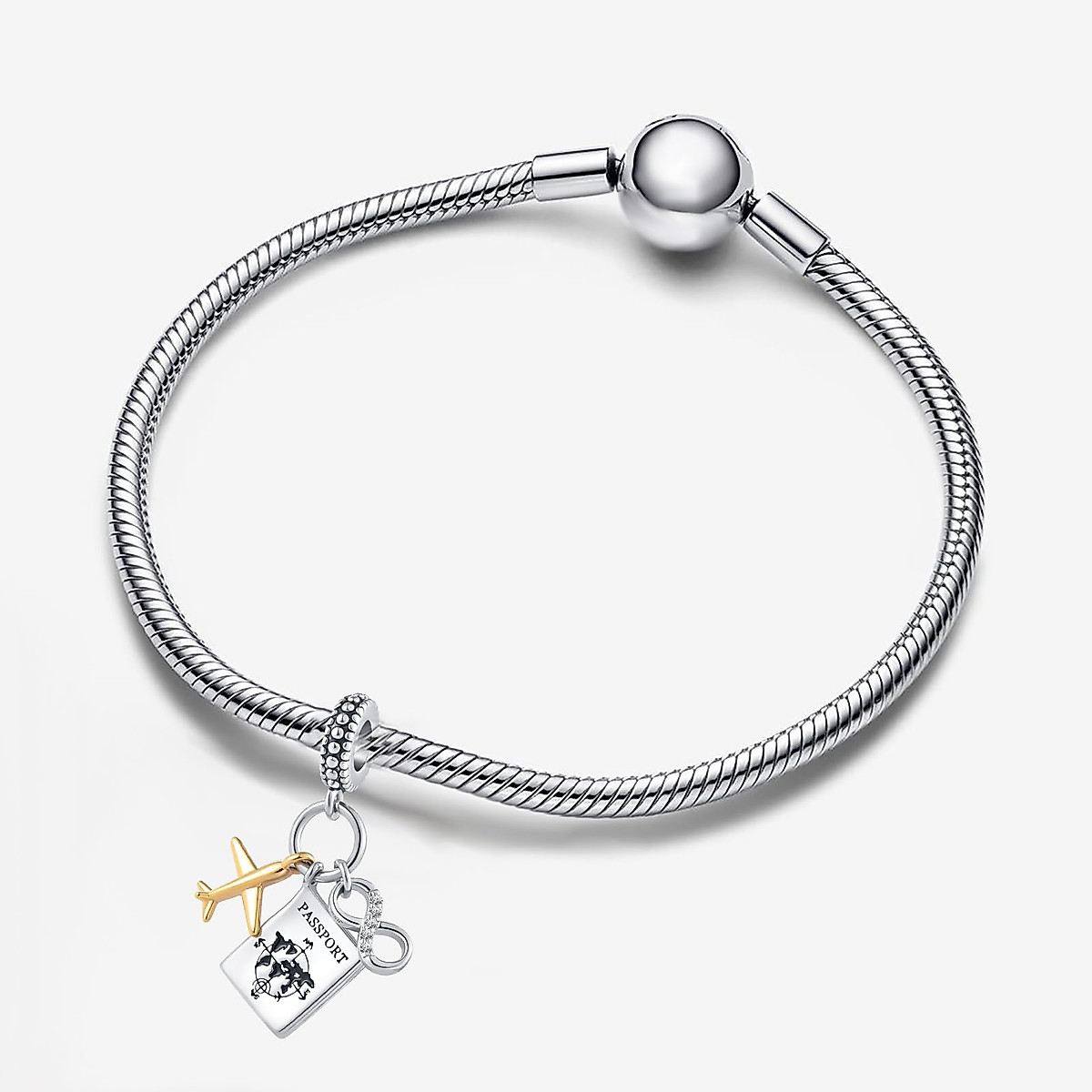 NanMuc Vacation Travel Series Passport Airplane Charm Compatible with Pandora Charms Bracelets Necklace Holiday Jewelry Gift