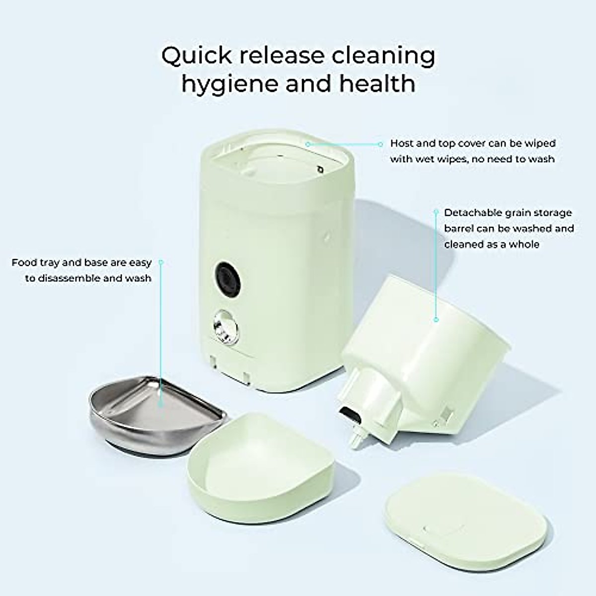 DOGNESS Automatic WiFi Dog/Cat Smart Camera Feeder - 6.5Lbs Large Capacity App Control Food Dispenser with WiFi, Portion Control, Voice Recording, Camera, Timer Programmable (4L Green)