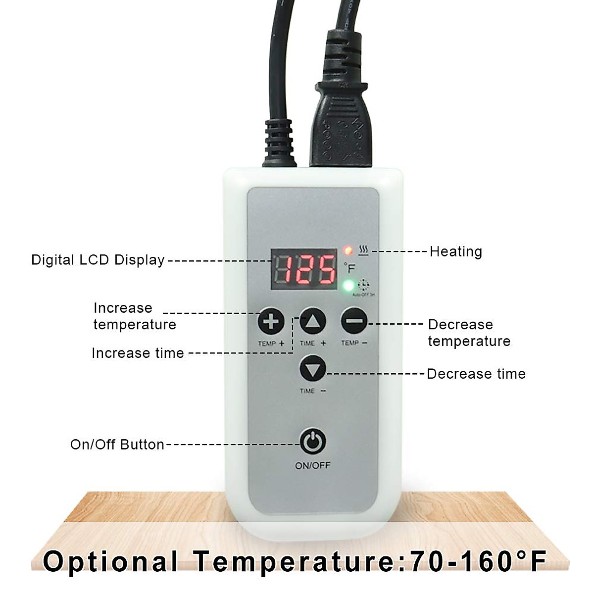 Goodtar Portable Hot Stones Warmer Set Spa Salon Massage Digital Electric Heater Kit with 16 Basalt Stones