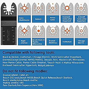 Oscillating Saw Blades, 50 PCS Multitool Blades Universal Oscillating Tool Blades for Wood Plastics Metal, Compatible with Dewalt Milwaukee Rockwell Bosch Ridgid Craftsman Multi Tools Accessories